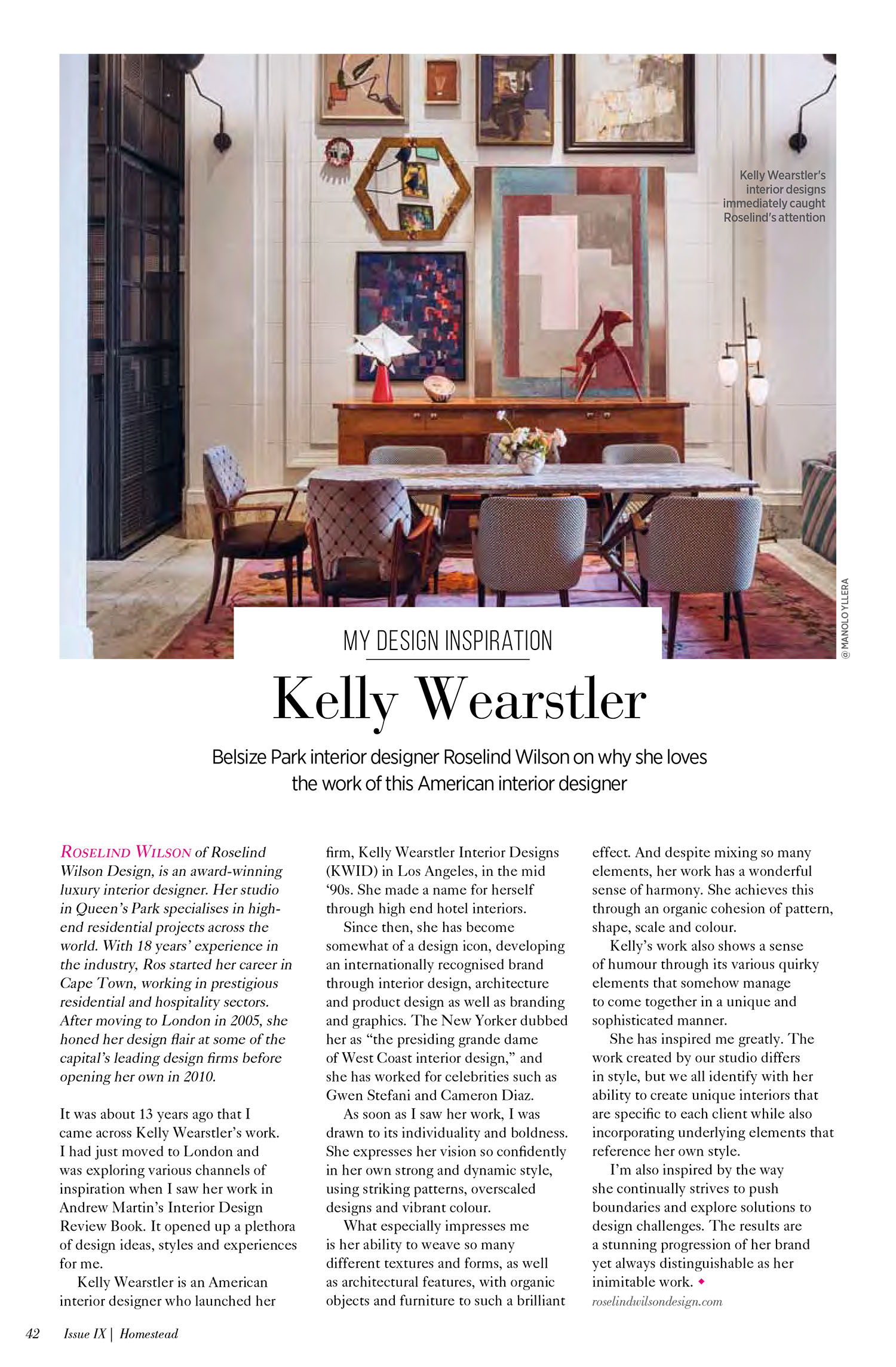 Kelly Wearstler Online Store: Kelly Wearstler Press Feature Page