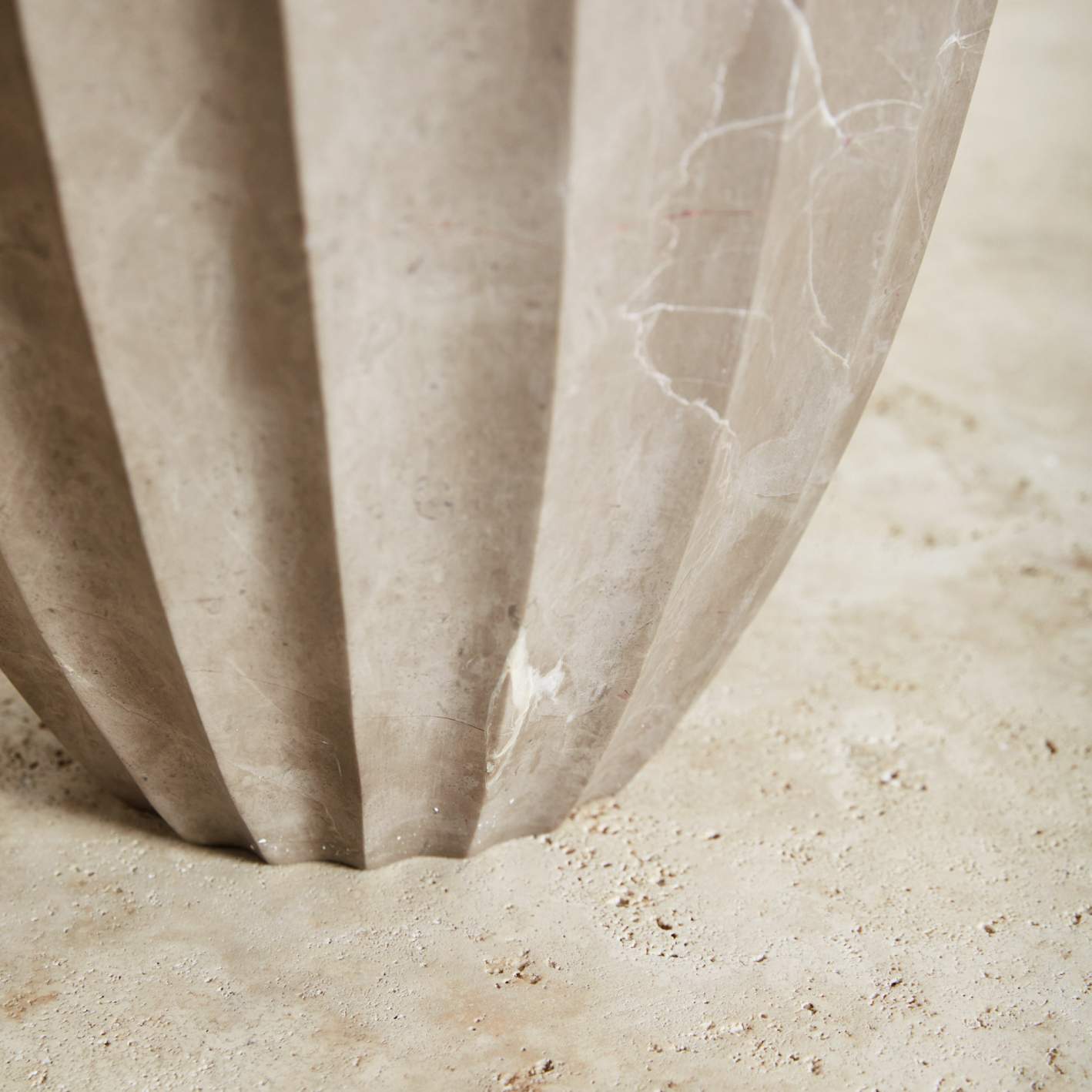 Large Fluted Marble Vase by Kelly Wearstler